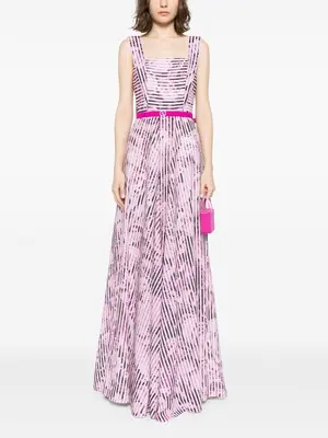 SAIID KOBEISY Striped Maxi Dress With Belt