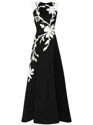 SAIID KOBEISY Floral-embroidered Gown