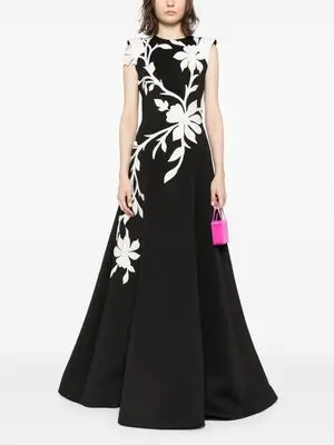 SAIID KOBEISY Floral-embroidered Gown