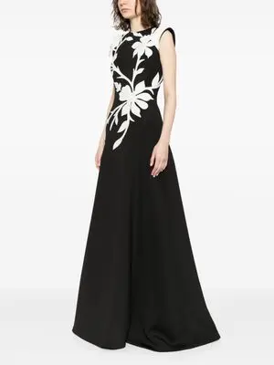 SAIID KOBEISY Floral-embroidered Gown