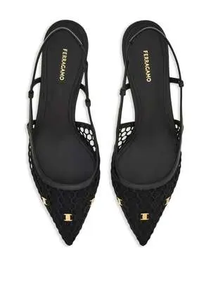 FERRAGAMO 40mm Vara-appliqué Slingback Pumps