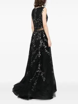 SAIID KOBEISY Beaded Tulle Gown