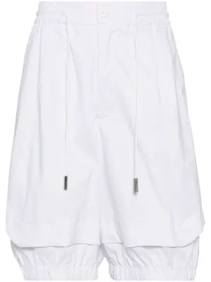 SONGZIO Layered Straight-leg Shorts - White