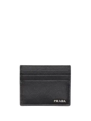 Prada Saffiano Leather Cardholder - Black