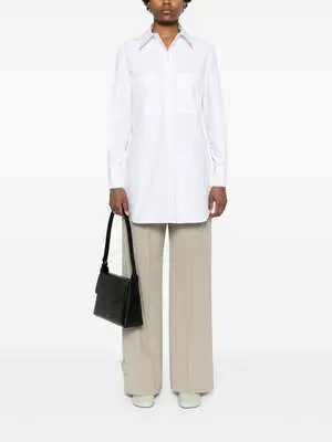 MODES Side-slit Poplin Shirt - White