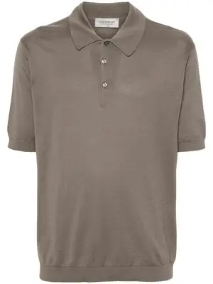 John Smedley Isis Knitted Cotton Polo Shirt - Neutrals