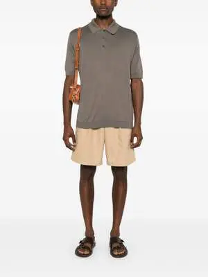 John Smedley Isis Knitted Cotton Polo Shirt - Neutrals