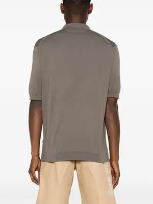 John Smedley Isis Knitted Cotton Polo Shirt - Neutrals