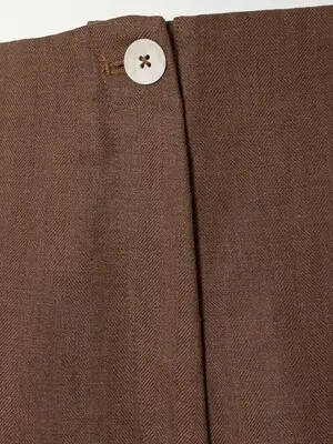 Bondi Born Varenna Herringbone Organic Linen Straight-leg Pants
