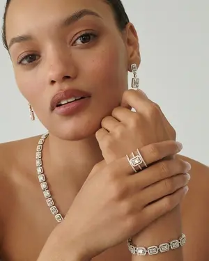 Bloomingdale'S Diamond Round & Baguette Triple Row Ring 0.75 Tcw