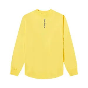 Palm Angels Ns Logo Over Tee Long-sleeve /navy Blue - Yellow