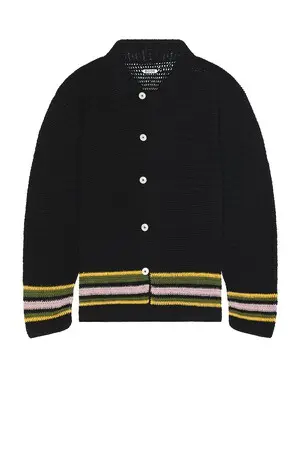 BODE Harbor Stripe Overshirt In Black