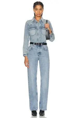 FRAME Fitted Heritage Shirt In Denim-light