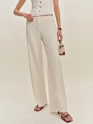 REFORMATION Petites Vida Low Rise Pant - Cream
