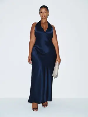 REFORMATION Daniela Silk Dress - Blue