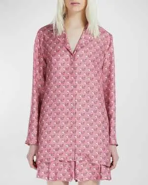 Max Mara Max Mara Studio Alpe Animal-Print Silk Shirt - Peony
