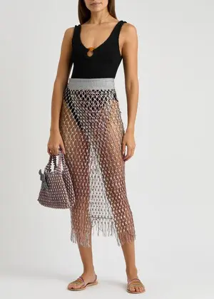 Hunza G Celine Cut-out Seersucker Swimsuit - Black