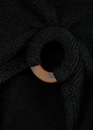 Hunza G Celine Cut-out Seersucker Swimsuit - Black