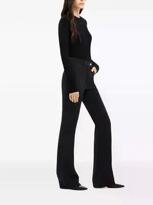 COURREGES Logo-embroidered Ribbed Jumper - Black