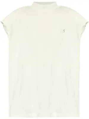 Attico Logo-raised Ribbed Top - White