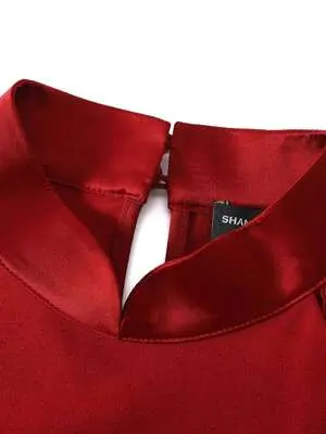 Shanghai Tang Lace-detail Satin Blouse