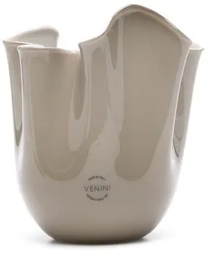 VENINI Fazzoletto Porcelain Vase - Grey