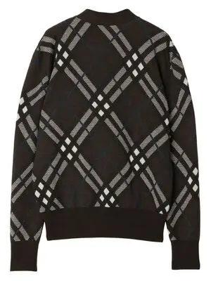 Burberry Check Wool Blend Cardigan