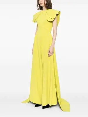 SAIID KOBEISY Crepe Jumpsuit With Overskirt - Green