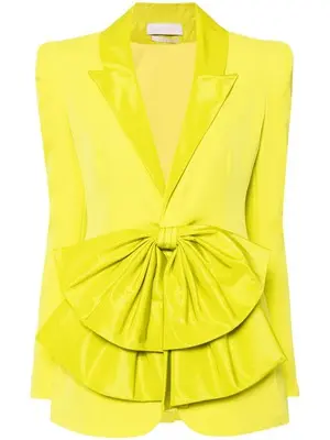 SAIID KOBEISY Tailored Jacket With Taffeta Bow - Green