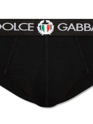 Dolce & Gabbana Brando Logo-waistband Briefs - Black