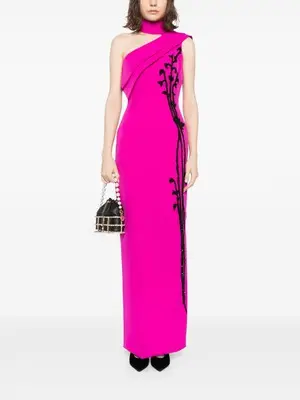 SAIID KOBEISY Bead-embellished One-shoulder Gown