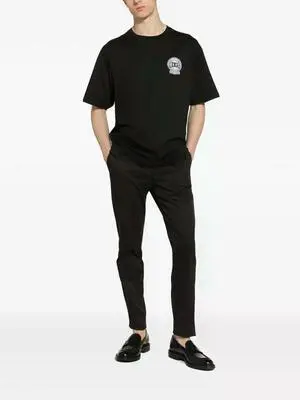Dolce & Gabbana Dg-embroidered Cotton T-shirt - Black