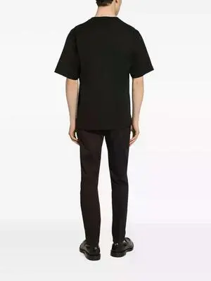 Dolce & Gabbana Dg-embroidered Cotton T-shirt - Black