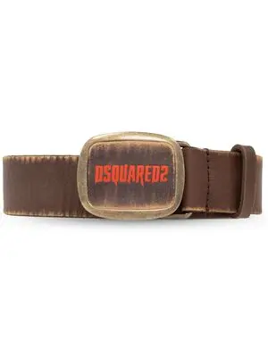Dsquared2 Logo-plaque Leather Belt - Brown