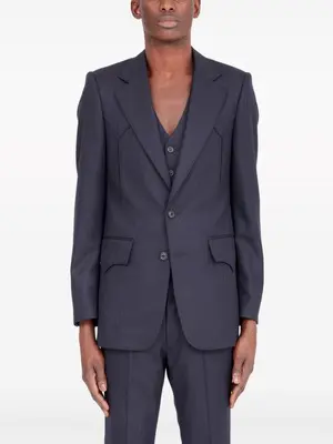 MAISON MARGIELA Tailored Single-breasted Wool Blazer - Blue