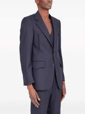 MAISON MARGIELA Tailored Single-breasted Wool Blazer - Blue