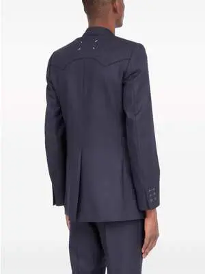 MAISON MARGIELA Tailored Single-breasted Wool Blazer - Blue