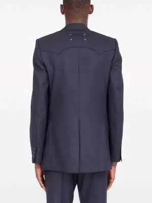 MAISON MARGIELA Tailored Single-breasted Wool Blazer - Blue