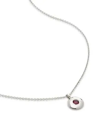 Monica Vinader January Birthstone Garnet Necklace - Silver
