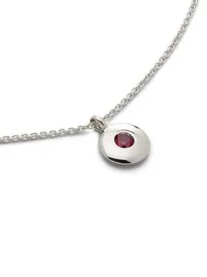 Monica Vinader January Birthstone Garnet Necklace - Silver