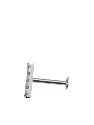 LARK & BERRY 14kt White Gold Modernist Diamond Single Stud Earring - Silver