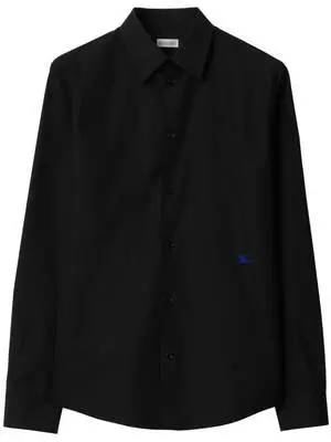 Burberry Ekd-embroidered Cotton Shirt - Black