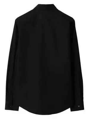 Burberry Ekd-embroidered Cotton Shirt - Black