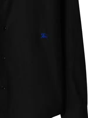 Burberry Ekd-embroidered Cotton Shirt - Black