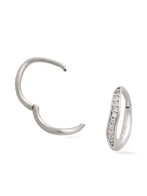 LARK & BERRY 14kt White Gold Diamond Hoop Earring - Silver