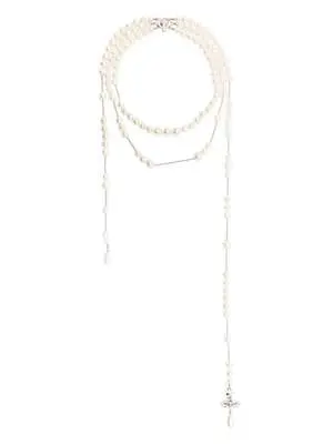 VIVIENNE WESTWOOD Pearl-embellished Wraparound Necklace - White