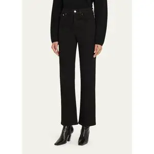 EB DENIM High-rise Straight-leg Jeans - Noir