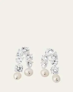 Completedworks Trickles Rhodium-plated Earrings - Pearls And Cubic Zirconia