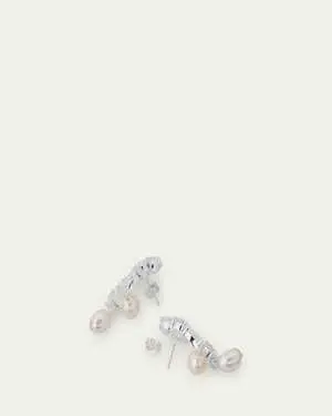 Completedworks Trickles Rhodium-plated Earrings - Pearls And Cubic Zirconia