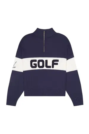 ELLSWORTH + IVEY Madison Quarter Zip Colorblock Sweater - Navy